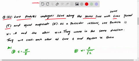 SOLVED:Two particles undergo SHM along the same line with the same time period (T) and equal ...