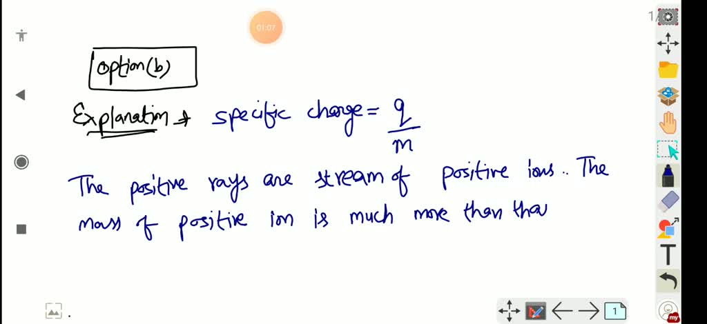 SOLVED:The specific charge for positive rays is much less than that for ...