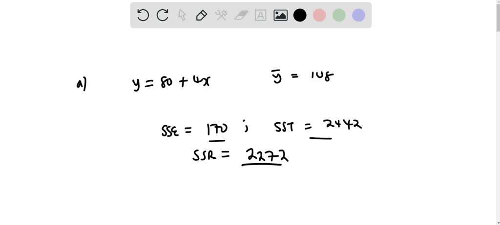 SOLVED:In exercise 7 a sales manager collected the following data on x ...