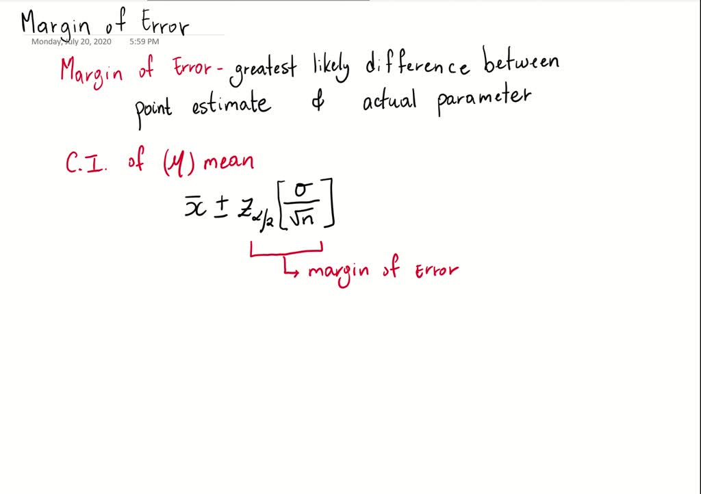 SOLVED What Is A Margin Of Error 