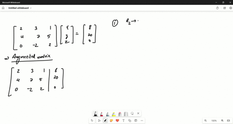 SOLVED:Reduce this system to upper triangular form by two row operations: 2 x+3 y+z=8 4 x+7 y+5 ...