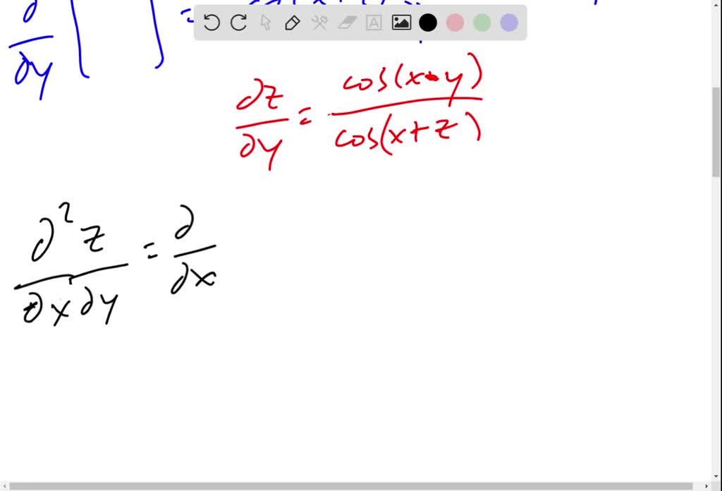 SOLVED:Suppose that sin(x+z)+sin(x-y)=1 . Use implicit differentiation to find ∂z / ∂x, ∂z / ∂y ...