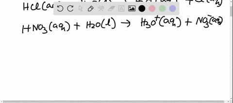 SOLVED:Illustrate the leveling effect of water by writing equations for ...