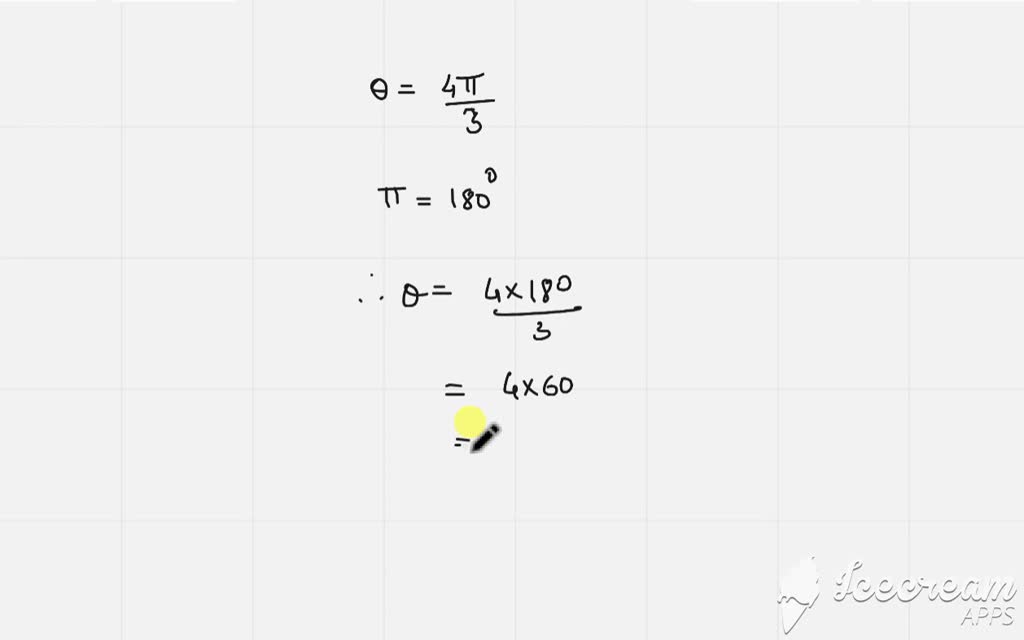 SOLVED:Draw each angle in standard position. \frac{4 \pi}{3}