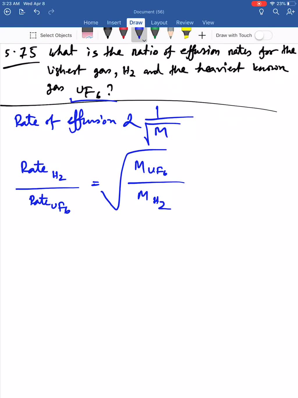 SOLVED What Is The Ratio Of Effusion Rates For The Lightest Gas H2