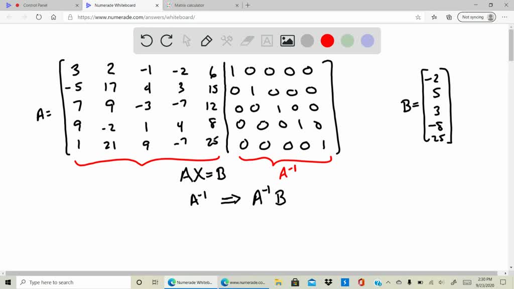 SOLVED Solve The Matrix Equation A X B For X By Finding A 1 Given SOLVED Solve The Matrix Equation A X B For X By Finding A 1 Given