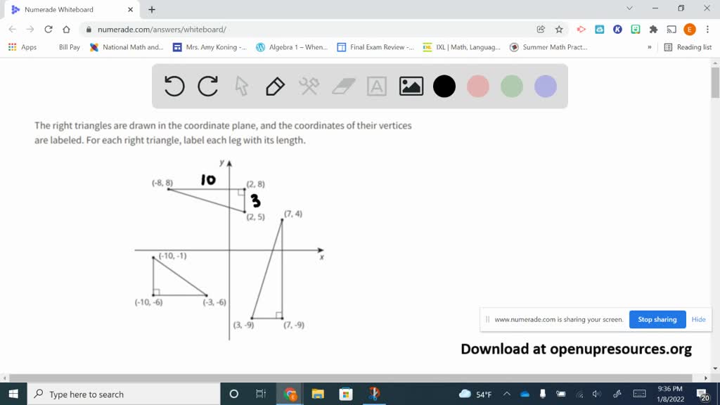 Label the right triangle shown at the right. Include the right angle ...