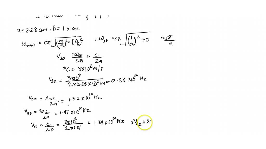 A Standard Air Filled S Band Rectangular Waveguide Has Dimensions A 7 21 Cm And B 3 40 Cm