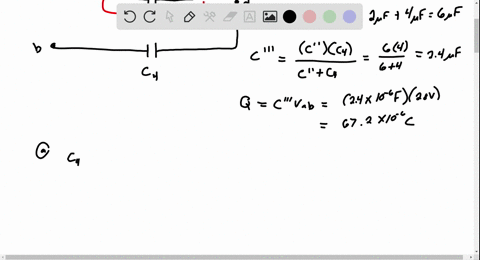 In Fig. E24.17, each capacitor has C=4.00 μF and Va b=+28.0 V ...