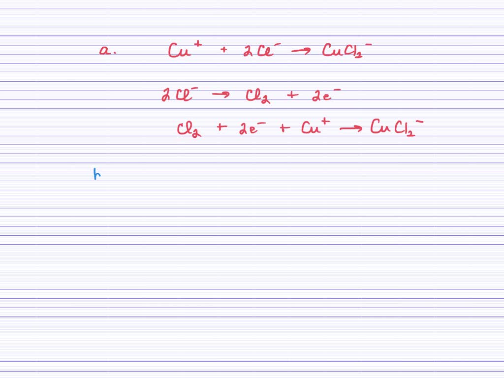 SOLVED:Consider the reaction for the formation of the complex ion CuCl2 ...