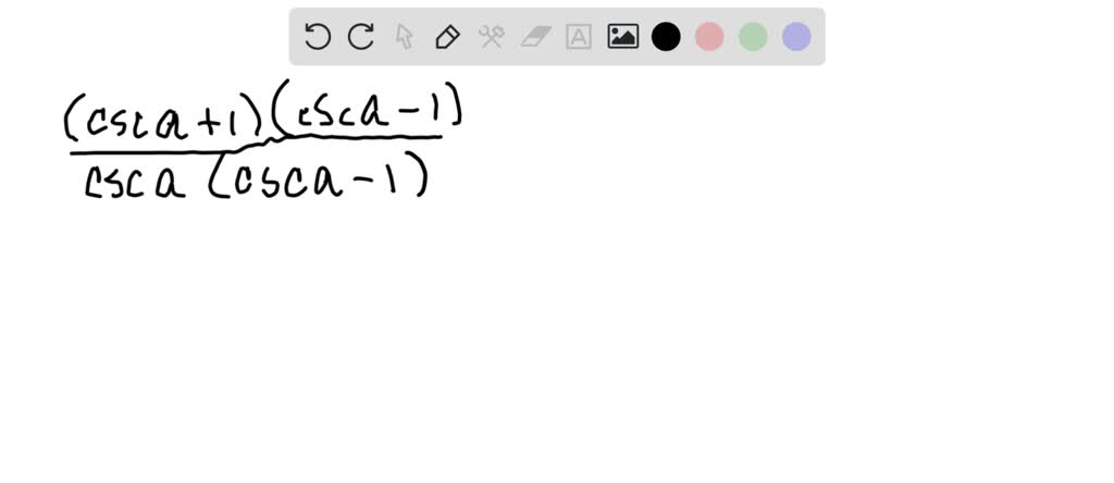 SOLVED:Prove the identities. (csc^2(α)-1)/(csc^2(α)-csc(α))=1+sin(α)