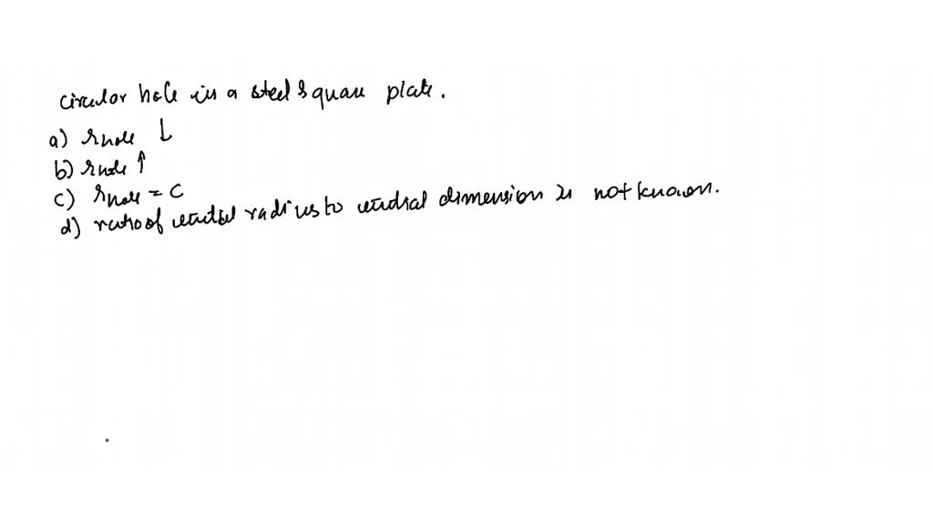 SOLVED:A circular hole is made in a steel square plate. The plate is ...
