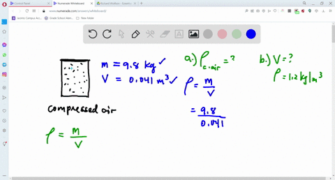 SOLVED:Compressed air with mass 9.8 kg is stored in a 0.041-m^3 ...