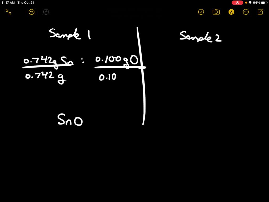 SOLVED:A sample of an oxide of tin with the formula SnO consists of 0. ...