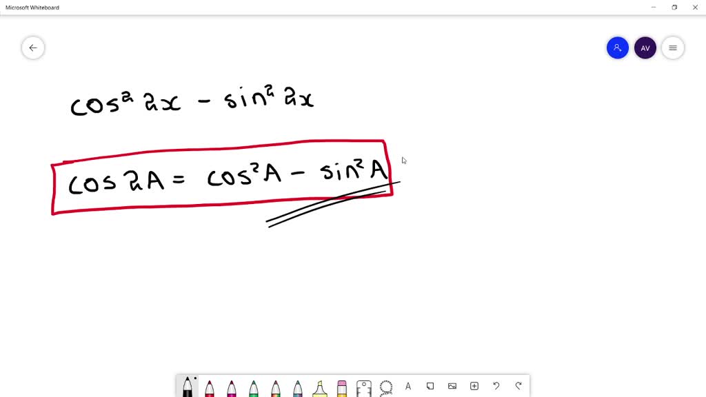 SOLVED:Simplify each expression. \cos ^{2} 2 x-\sin ^{2} 2 x