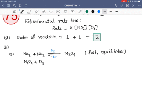 SOLVED:The reaction between nitrogen dioxide and ozone, 2 NO2+O3 N2 O5 ...