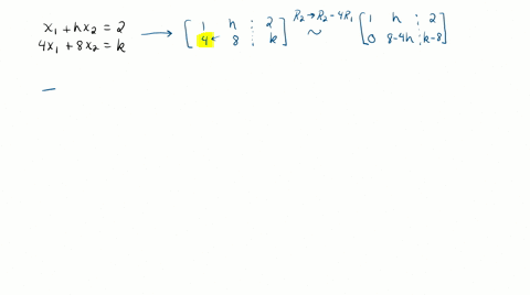SOLVED: In Exercises 19 and 20, choose h and k such that the system has ...