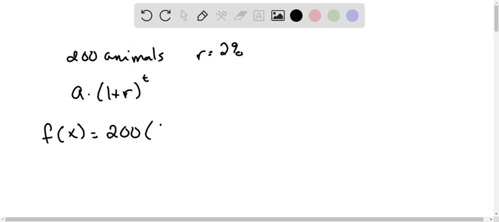 SOLVED:Write an exponential model for a population that started with 200 animals and is ...