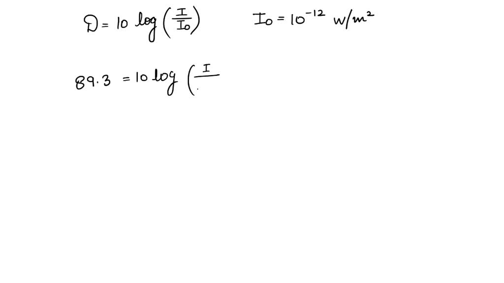 SOLVED:The decibel level of sound can be found by the equation D=10 log ...
