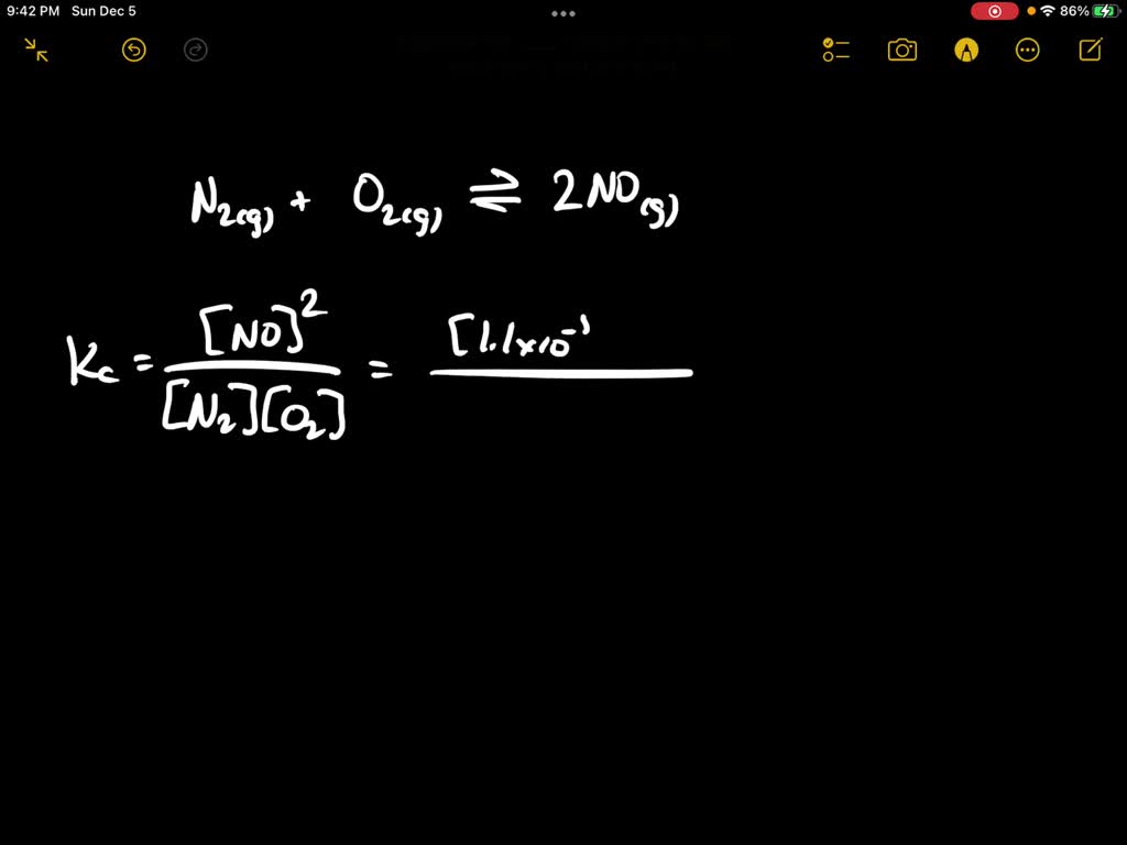 SOLVED:The reaction between nitrogen and oxygen to form NO(g) is ...