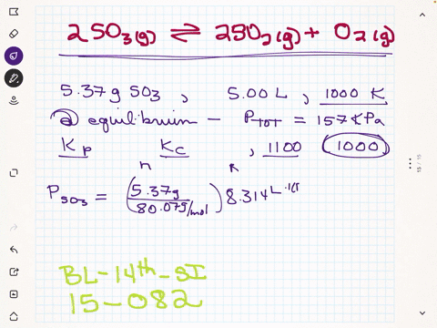 ⏩SOLVED:A 5.37 -g sample of SO3 is placed in a 5.00-L container and ...