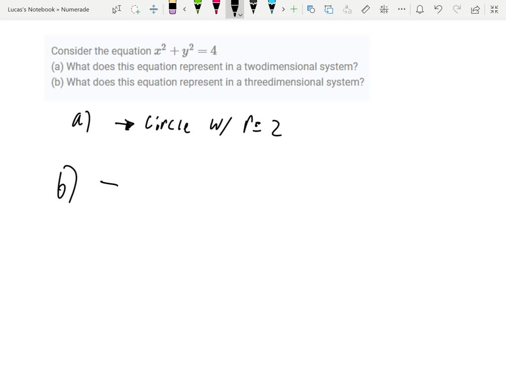 ⏩SOLVED:Consider the equation x^2+y^2=4 (a) What does this equation… | Numerade