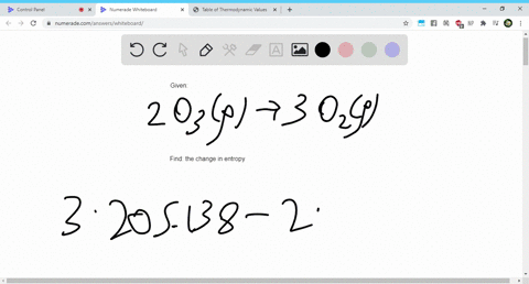 SOLVED:Calculate the ΔS^∘ value for the conversion of ozone to oxygen,2 ...
