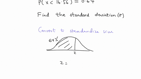 SOLVED:A normal distribution has a mean of 64 and a standard deviation ...