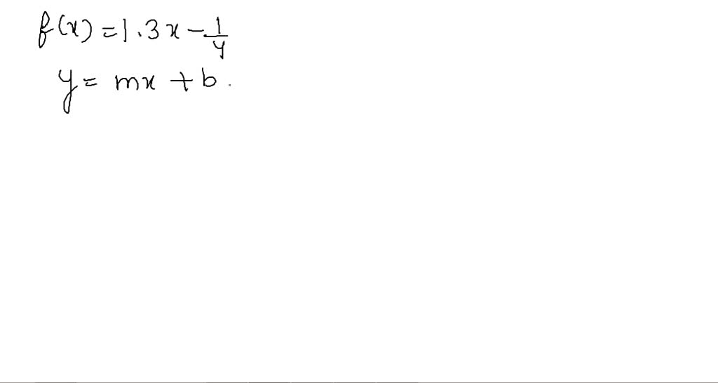 SOLVED Determine The Y intercept F x 1 3 X 1 4 