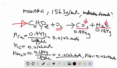 SOLVED:Menthol (𝒜 ℓ=156.3 g / mol), the strong-smelling substance in ...