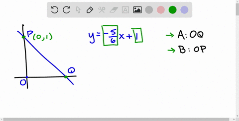 SOLVED:The line y=-(5)/(6) x+1 is graphed on the rectangular coordinate ...