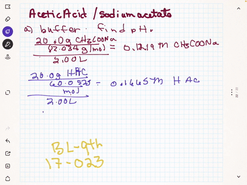 SOLVED:A buffer is prepared by adding 20.0 g of acetic acid (CH3 COOH) and 20.0 g of sodium ...