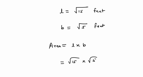 SOLVED:Express the area of each rectangle as a square root in simplified form. (Figure can't copy)