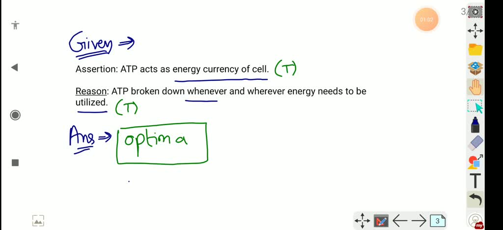 SOLVED:Assertion: ATP acts as energy currency of cell. Reason: ATP ...