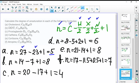 SOLVED:Calculate the unsaturation number for each of the following ...
