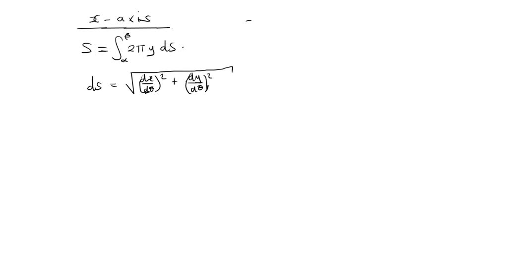 SOLVED:Surface Area Give the integral formulas for the areas of the ...