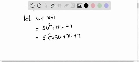 SOLVED:Factor by introducing an appropriate substitution. 5(x+1)^2+12 ...