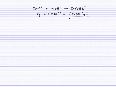 SOLVED:Consider the complex ion [Cr(OH)4]^-. Its formation constant, Kf ...