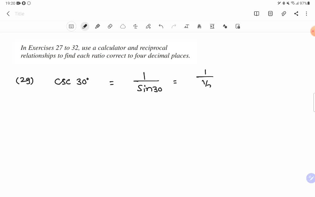 SOLVED:Use a calculator and reciprocal relationships to find each ratio ...