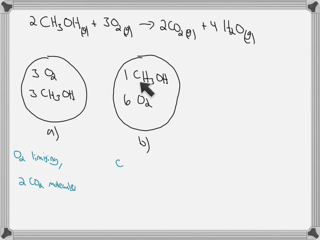 Consider the reaction: 2CH3OH(g) + 3O2(g)-2 CO2(g) + 4H2O(g) Each of ...