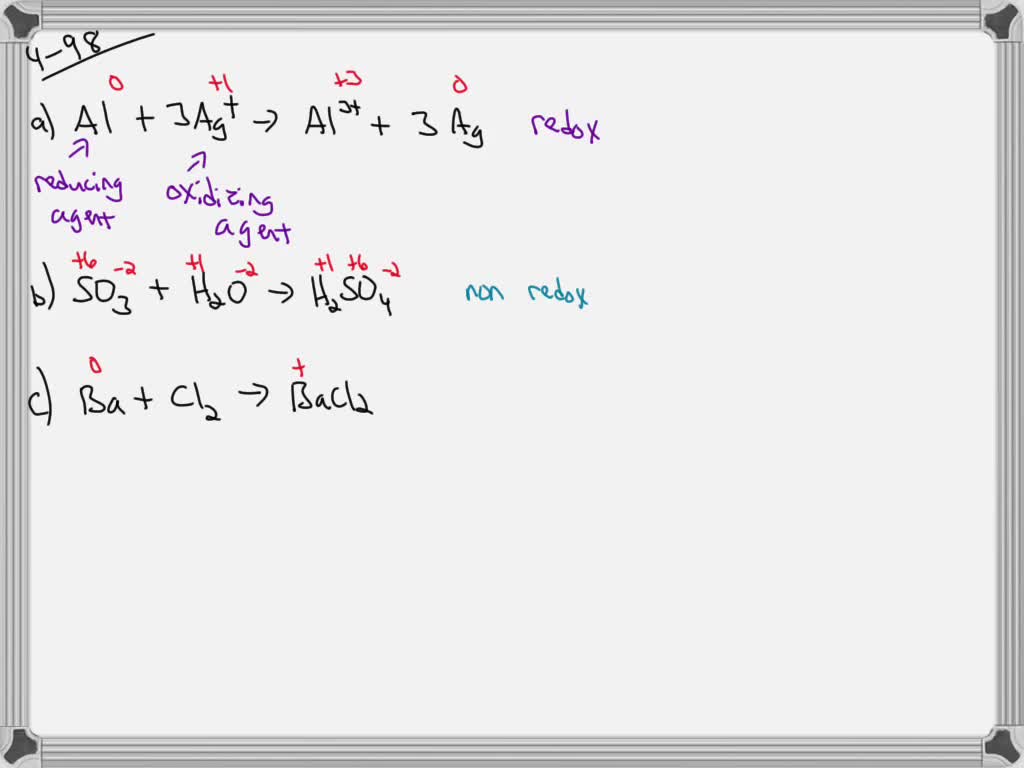 SOLVED:Determine whether each reaction is a redox reaction. For each ... SOLVED:Determine whether each reaction is a redox reaction. For each ...