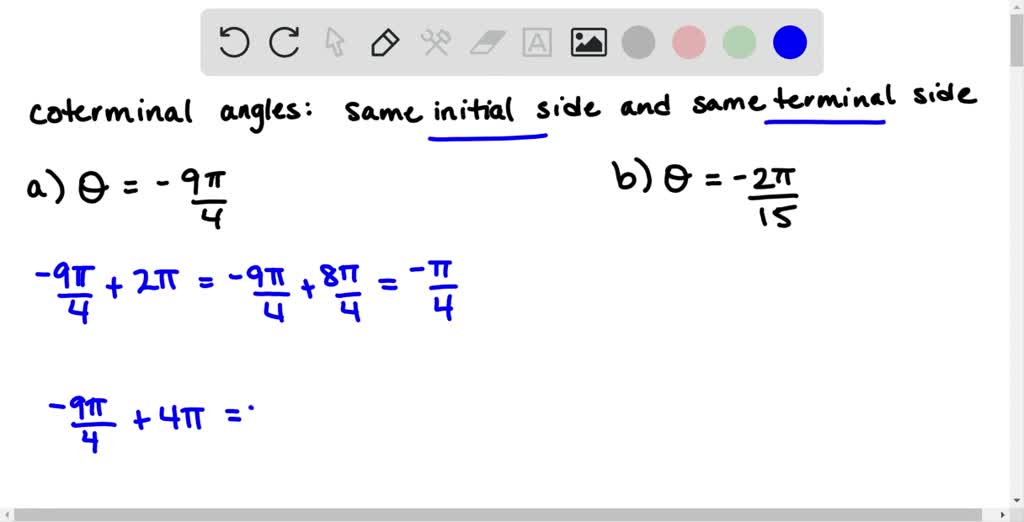 SOLVED In Exercises 27 30 Determine Two Coterminal Angles one SOLVED In Exercises 27 30 Determine Two Coterminal Angles one