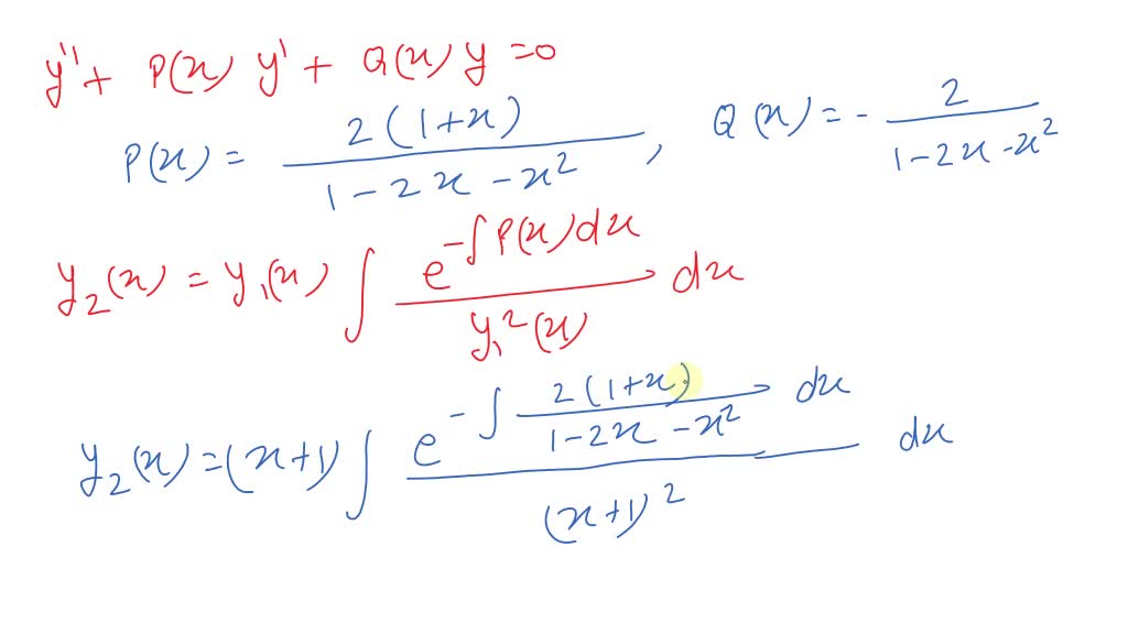 The indicated function y1(x) is a solution of the given differential ...