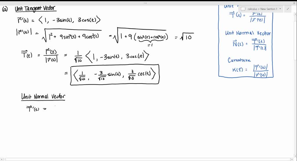 SOLVED Let R t Find A The Unit Tangent Vector T t B The Unit SOLVED Let R t Find A The Unit Tangent Vector T t B The Unit