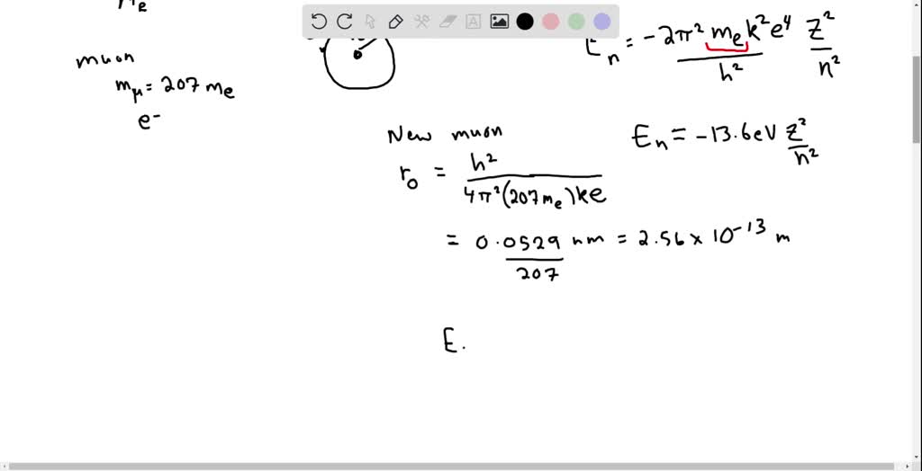 SOLVED:Muonium Muonium is a hydrogen-like atom in which the electron is ...