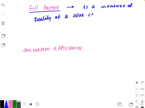 SOLVED:What do you mean by fill factor and conversion efficiency of a ...
