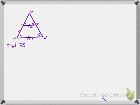 SOLVED: Explain why the triangles are similar and then find each length. P S | Numerade