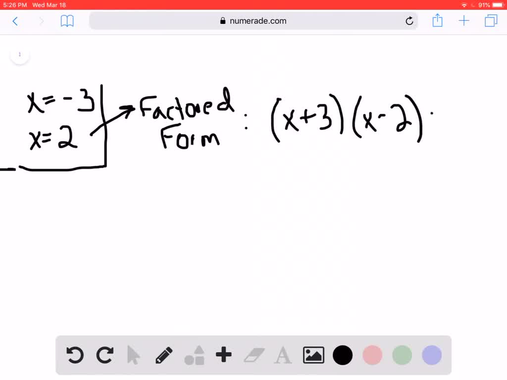 SOLVED:Open-Ended Write a quadratic equation with the given solutions ...