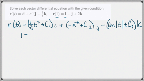 SOLVED:Solve each vector differential equation with the given condition ...