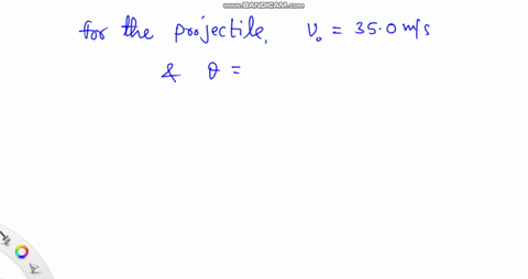 SOLVED:Find the horizontal range for each projectile with an initial speed of 35.0 m / s at the ...